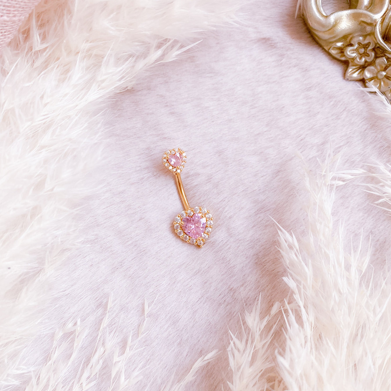 Crystal Heart Belly Button Piercing – MoonRose Jewelry