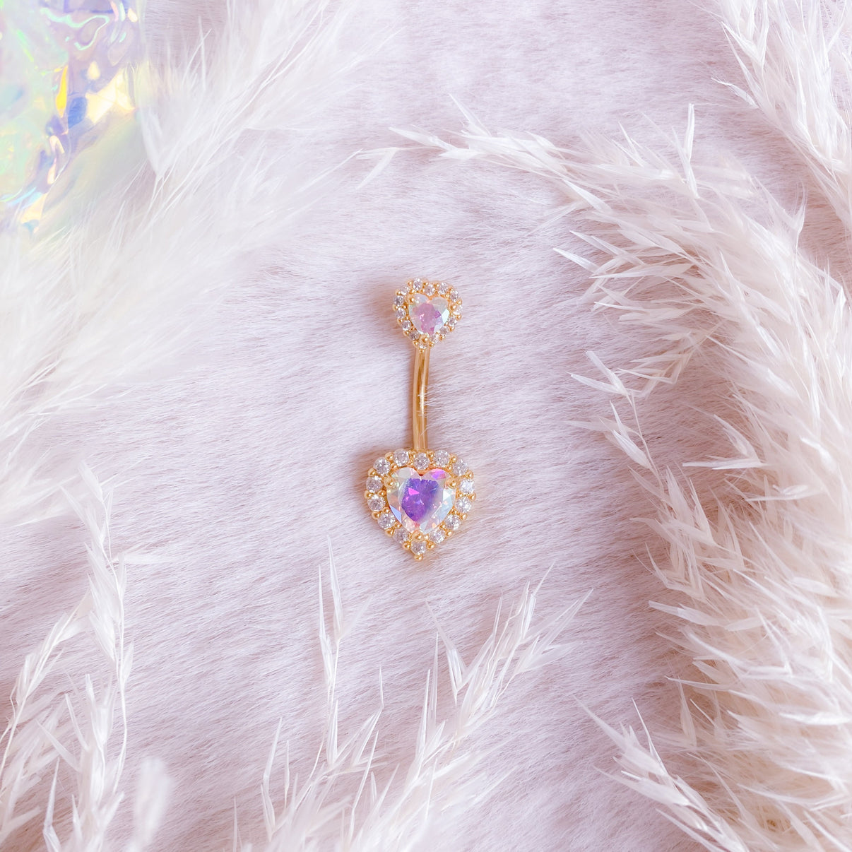 Crystal Heart Belly Button Piercing – MoonRose Jewelry